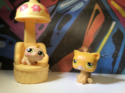 ~ Littlest Pet Shop Bon Bon Cat #78 & Small Hamster #1477 Authentic ...