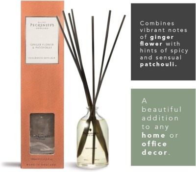 Pecksniff's GINGER FLOWER & PATCHOULI Fragrance Diffuser with Reeds 3.3 ...