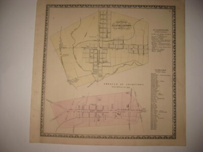 ANTIQUE 1864 ELIZABETHTOWN ADAMSTOWN LANCASTER COUNTY PENNSYLVANIA ...