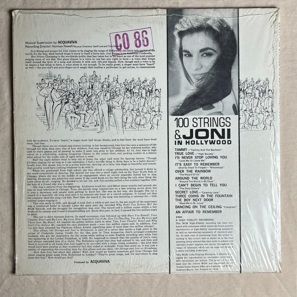 JONI JAMES 100 Strings & Joni In Hollywood 1960 Vinyl LP MGM E3840 - VG ...