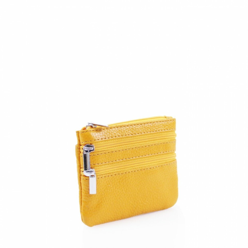 Ladies 001 Leather Double Zipper Coin Purse Small Pouch Women Small Key ...