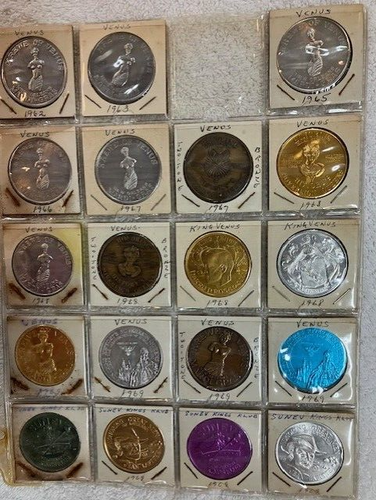 RARE! Lot of 34 Krewe of Venus Doubloons, New Orleans Mardi Gras 1960's-70's | eBay