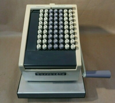 Vintage Burroughs T840 Protectograph Hand Crank Manual Check Writing ...