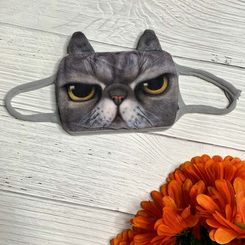 Washable Reusable Fashion Grumpy Cat Face Mouth Mask | eBay
