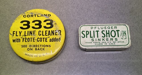 Vintage Pflueger Fishing Split Shot Sinkers Slide Tin Cortland Fly Line ...