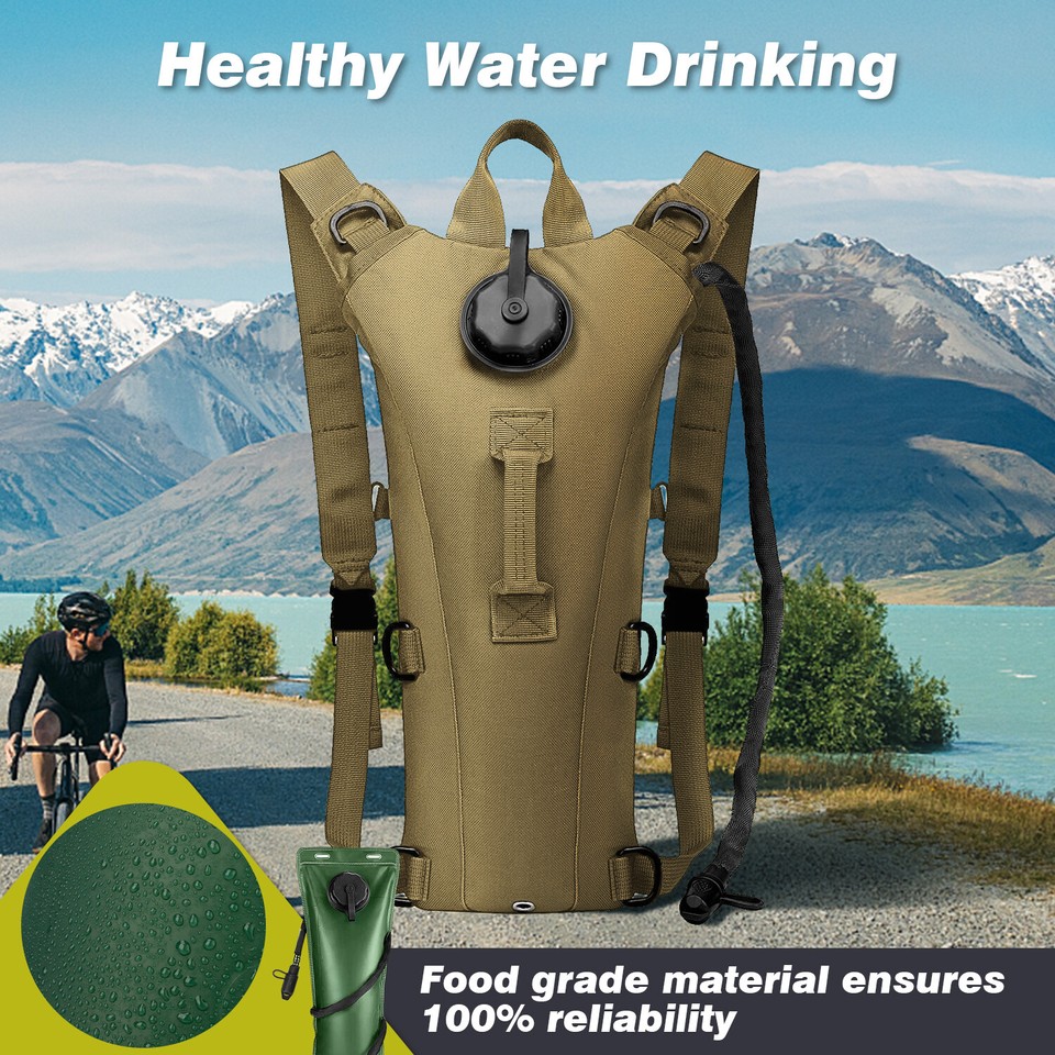 2-10L Water Bladder Bag Hydration System Backpack Survival Pack Camping ...
