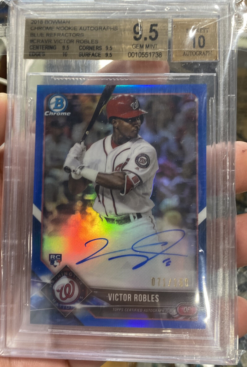 2018 Bowman Chrome Rookie Autographs Blue Refractors #CRAVR Victor ...