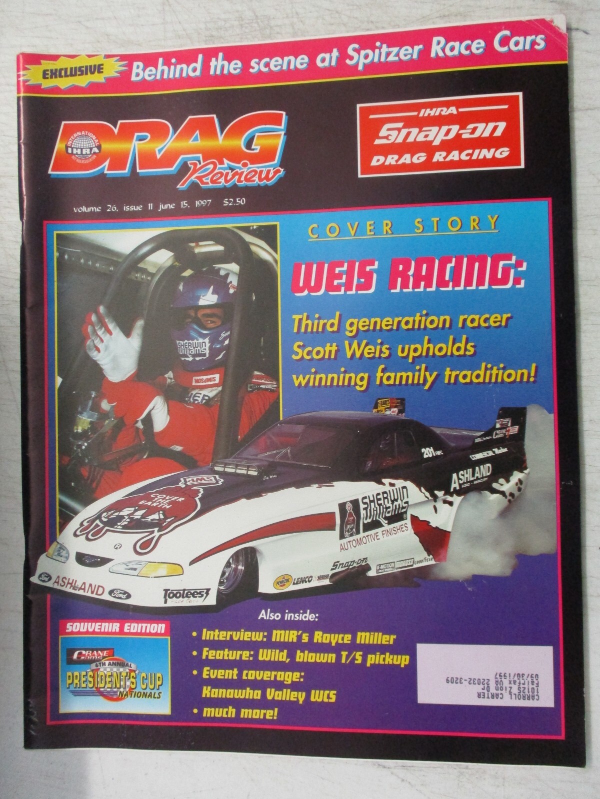 IHRA DRAG REVIEW MAGAZINE JUNE 15, 1997 SCOTT WEISS ROYCE MILLER ...