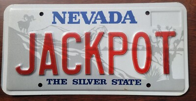JACKPOT NEVADA STATE METAL LICENSE PLATE TAG Las Vegas Souvenir | eBay