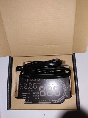 A8 HUD Head Up Display OBD2 5.5" Screen MPH/KM Vehicles Speed Warning ...