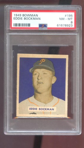 1949 Bowman #195 Eddie Bockman PSA 8 Graded Baseball Card MLB ...