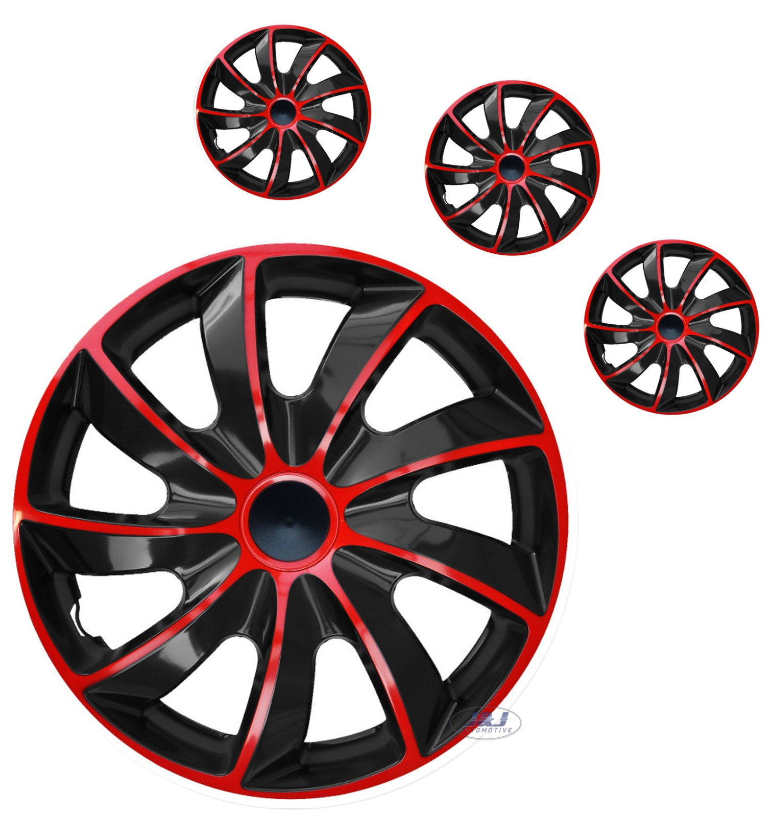 4 pcs SET 15" WHEEL TRIMS COVERS RED - BLACK HUB CAPS 15 INCH QUAD | eBay