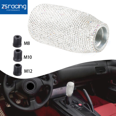 Universal Car Gear Shift Knob Shifter Automatic Shiny Rhinestone Bling ...