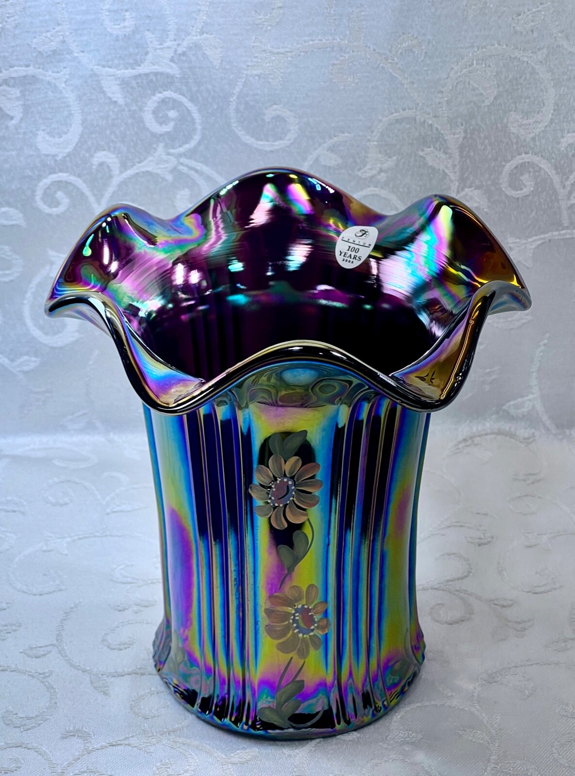 Fenton Glass Amethyst Carnival Vase for sale online | eBay