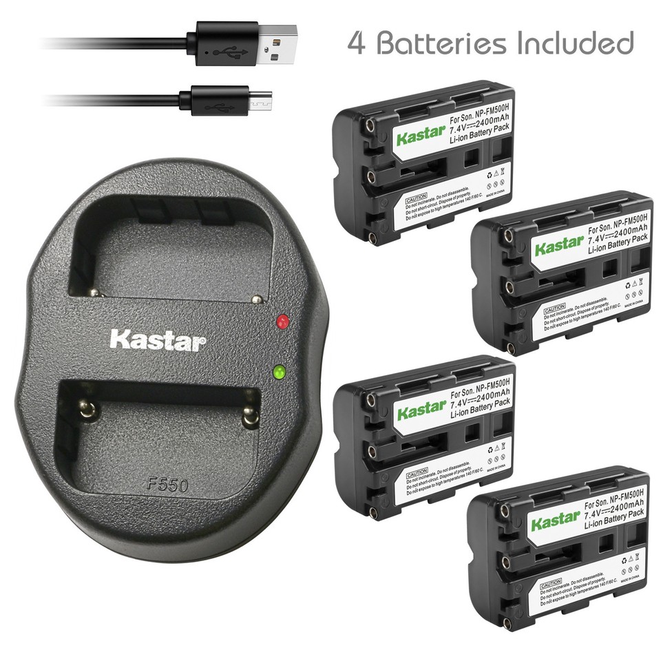Kastar Battery Dual USB Charger for Sony NP-FM500H & a100 DSLR-A100/B ...