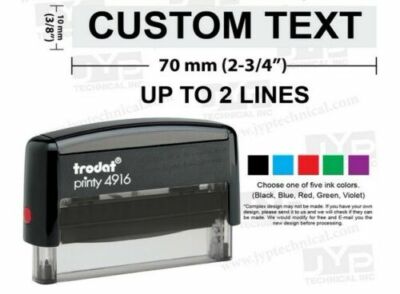 Custom Signature Stamp - Trodat 4916 Self-Inking, Dual Line for Checks ...