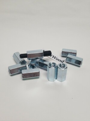 5/16-18" to 3/8-16" Reducer Coupling Nut - Zinc plated Rod Coupler (2 ...