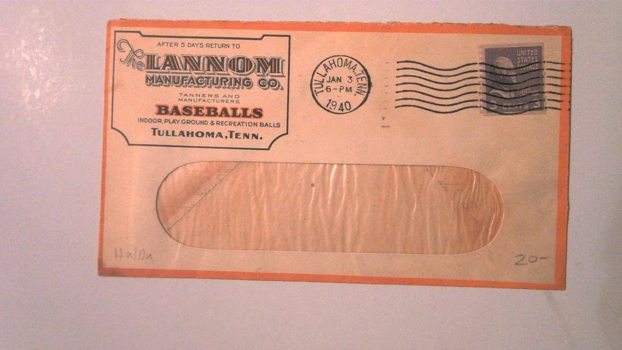 EXTREME AD COVER: 1940 LANNOM BASEBALLS TULLAHOMA TN | eBay