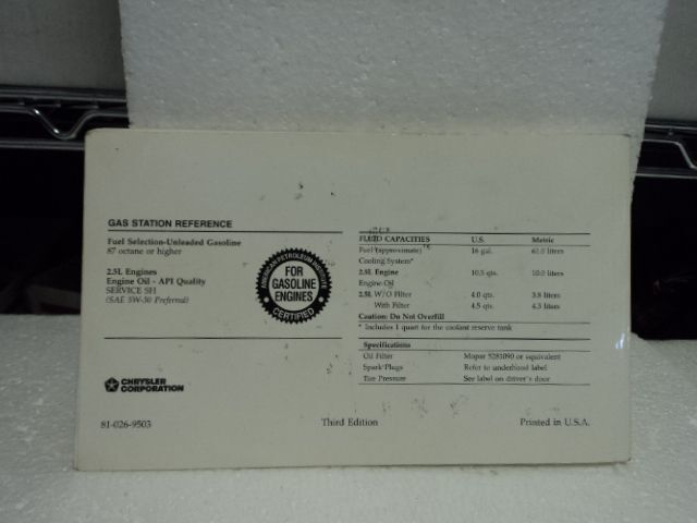 1995 95 CIRRUS * OEM * OWNERS MANUAL OWNER'S HANDBOOK GUIDE 2105 | eBay