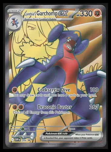 Cynthia's Garchomp ex Holofoil 215/182 Ultra Rare SV10: Destined Rivals ...