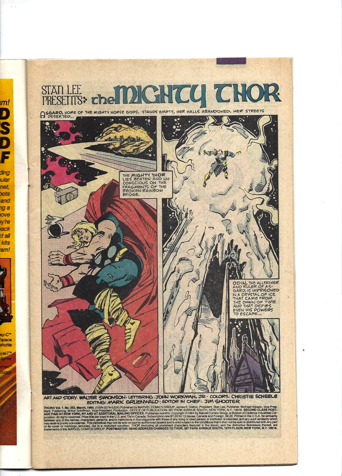 The Mighty THOR 353 March 1985 Finale Of The Surtur Saga NEAR MINT ...