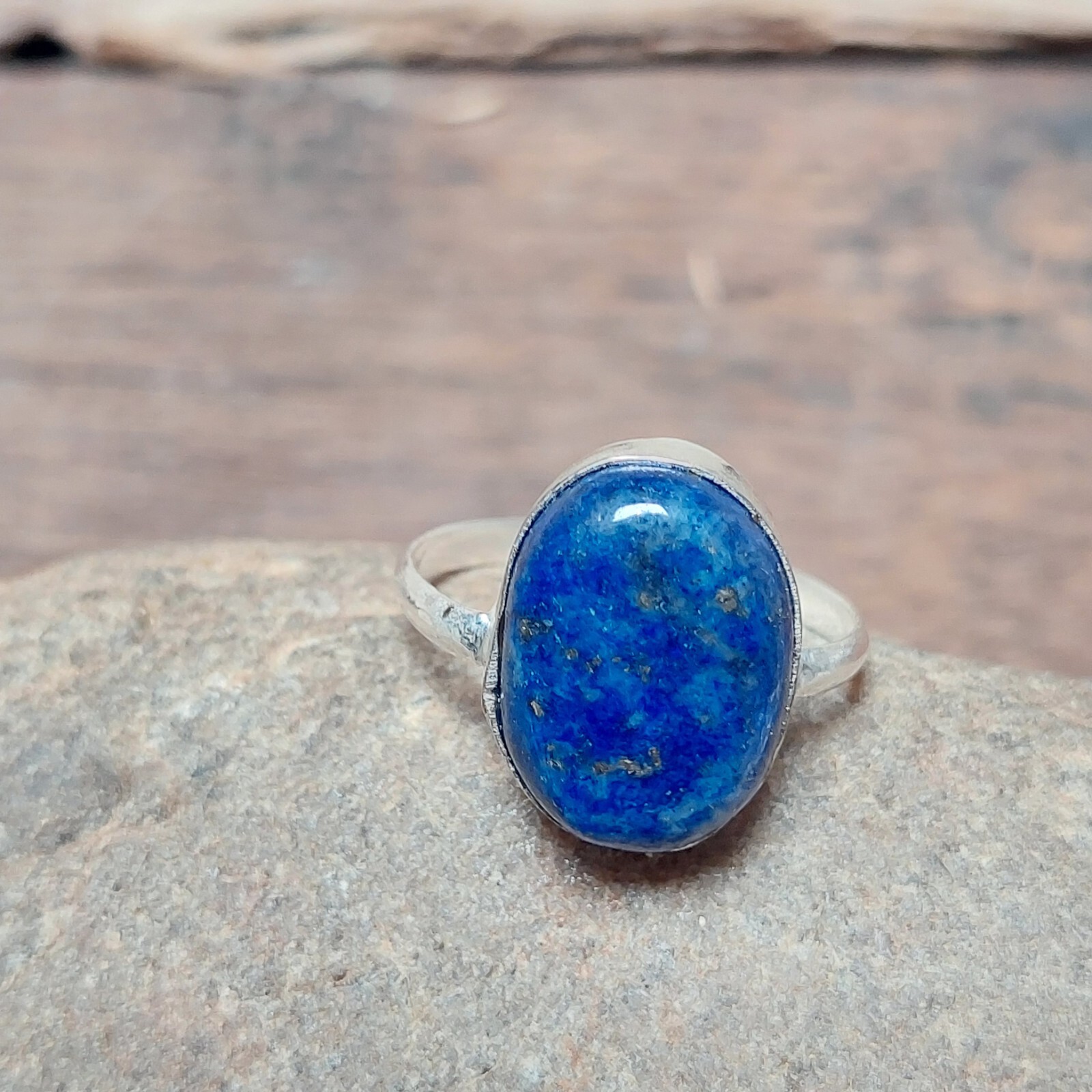 925 Sterling Silver Lapis Oval Stone Ring,Blue Lapis Lazuli Stone Men's ...
