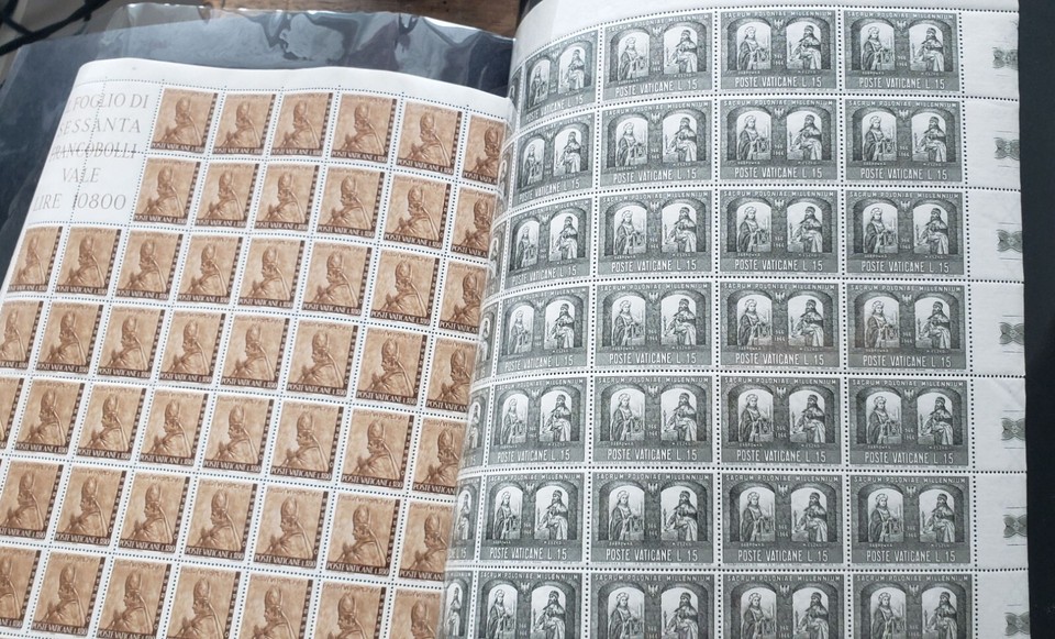 EXC VATICAN 76 FULL SHEETS PAGES LIRA CURRENCY STAMPS BOOK COLLECTION ...