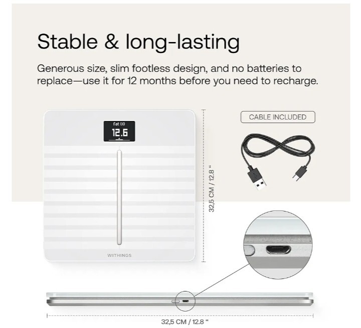 WITHINGS Smart Scales with Full Body Analysis Including Fat Content ...