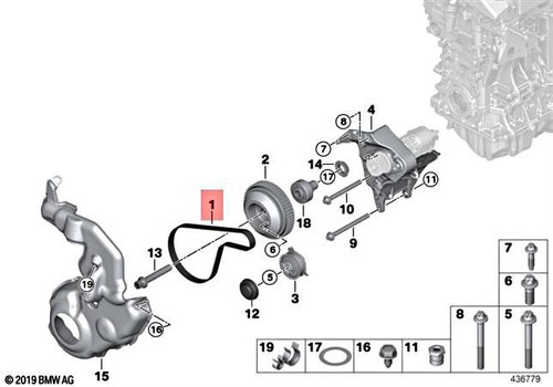 Genuine BMW F15 F18N Sedan SUV Tooth belt OEM 11287633713 | eBay