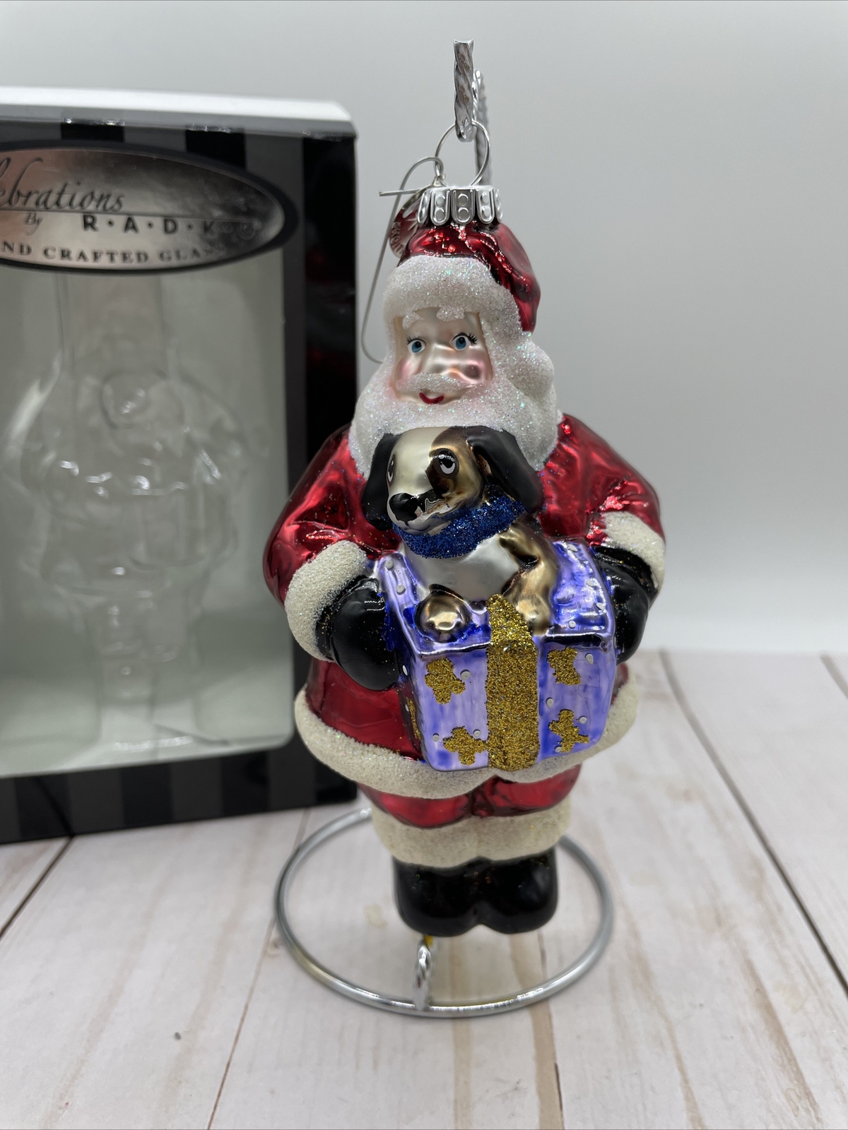 christopher radko christmas ornaments 2014 santa with dog | eBay