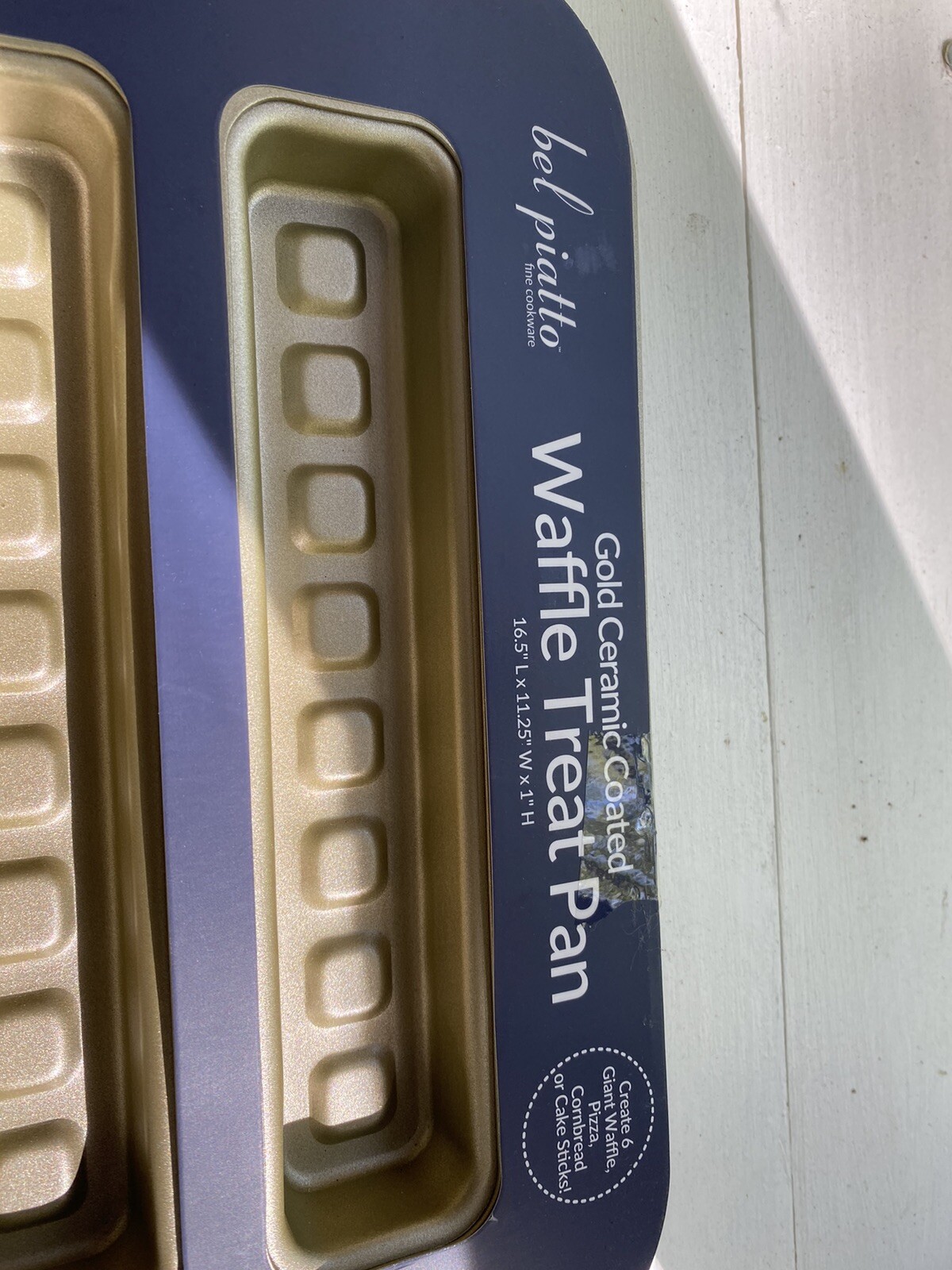 Waffle Pizza Stick Treat Pan New Sealed bel piatto 6 stick's Gold ...