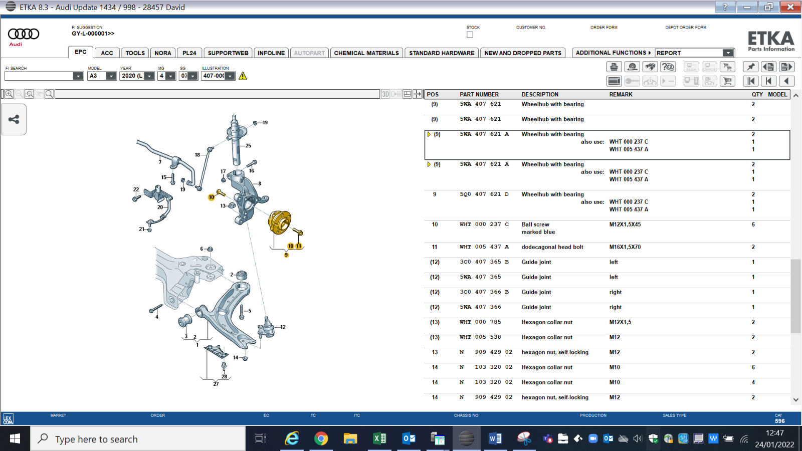 VW / AUDI / SEAT / SKODA WHEEL HUB WITH BEARING 5WA407621A *GENUINE ...