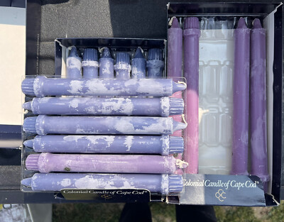 Colonial Candle of Cape Cod 6 Candle Lit Taper 8” 12” Colonial Blue ...