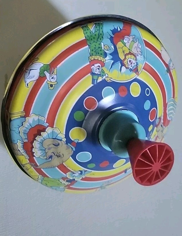 Toy Spinning Top Vintage Circus