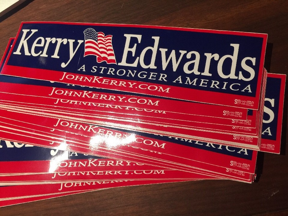 Official Kerry Edwards 2004 Presidential Campaign Memorabilia Bumper ...