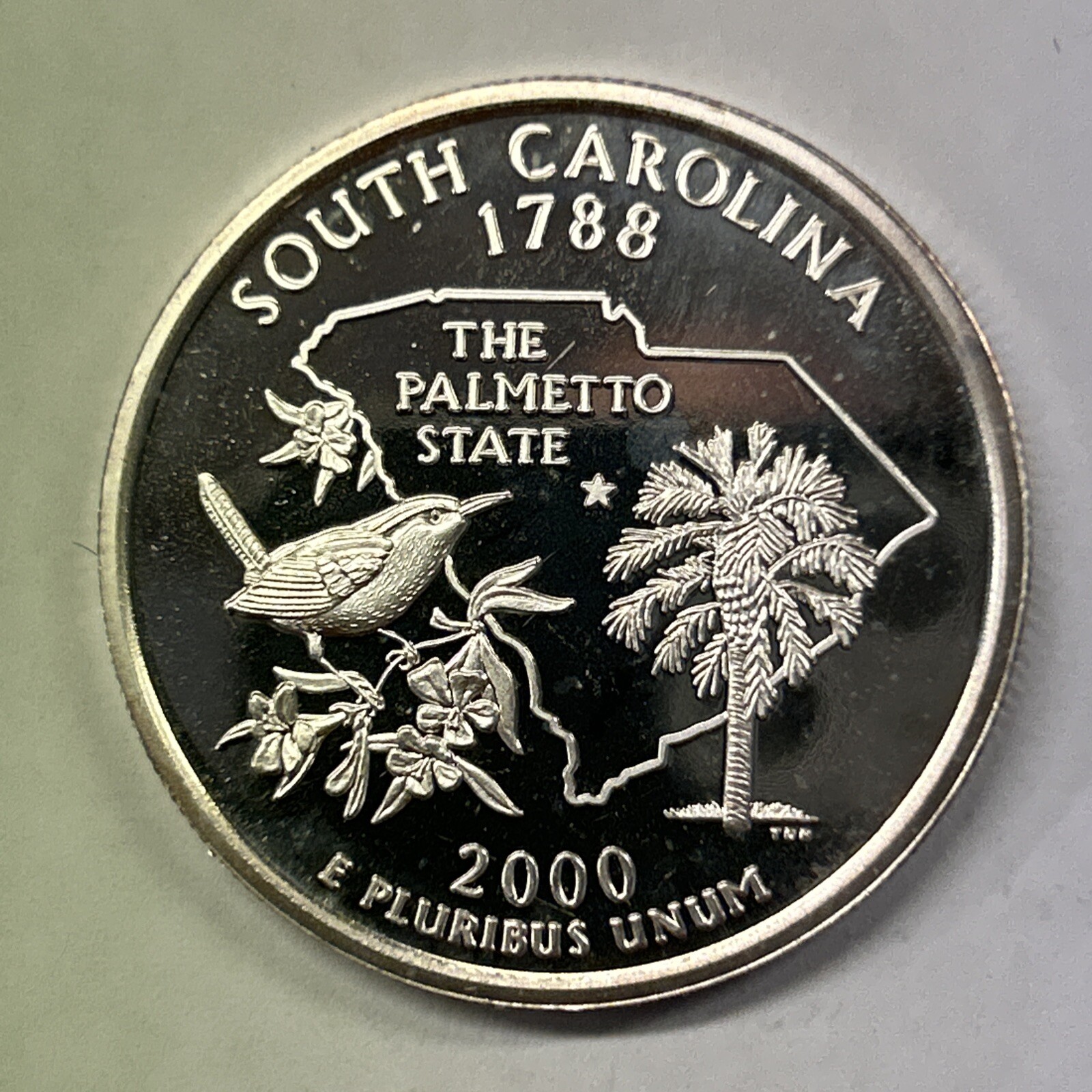 2000 South Carolina Statehood Large Quarter .999 Fine Silver 1 Troy ...