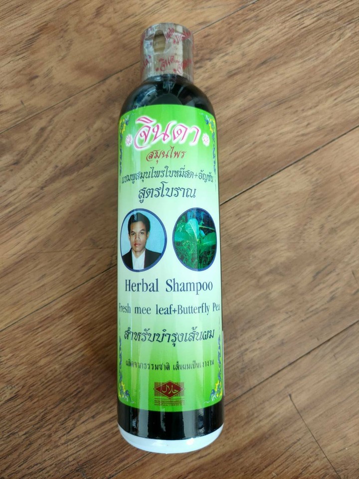 Jinda Shampoo Anti Hair Loss Damage Dandruff Thai Herbal 250 ml. 2X ...