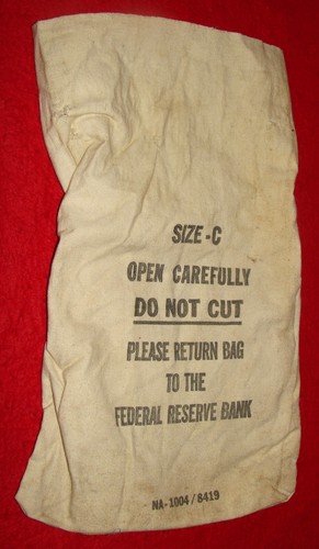 Vintage Federal Reserve Bank Canvas Money Bag = Size-C | eBay