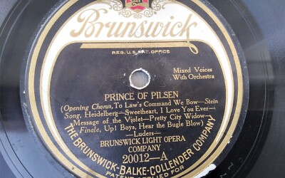 Brunswick Light Opera Company 78rpm Single 12-inch Brunswick Records ...