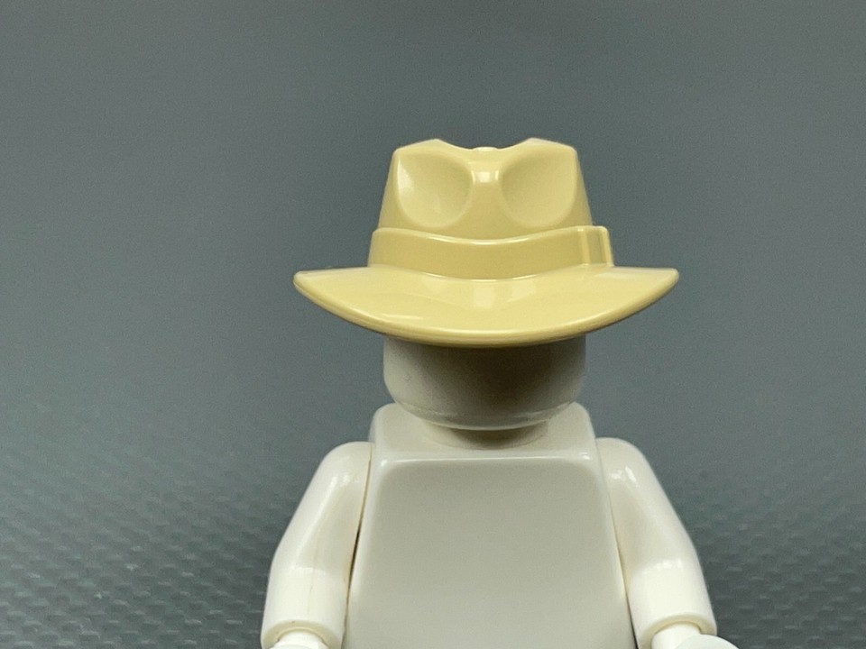 LEGO Tan Minifigure Fedora Hat Wide Brim Outback Style Headgear 61506 ...