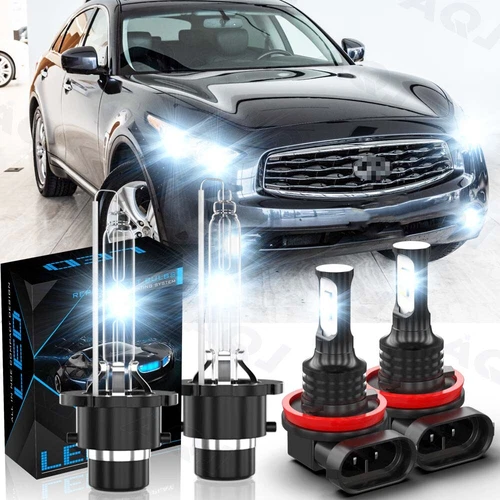 Fits Infiniti G37 2008-2013 6000K LED/HID Headlight High Low+Fog Light ...