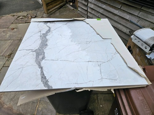 Kelto white marble gloss porcelain tile 90cm x 90cm | eBay UK