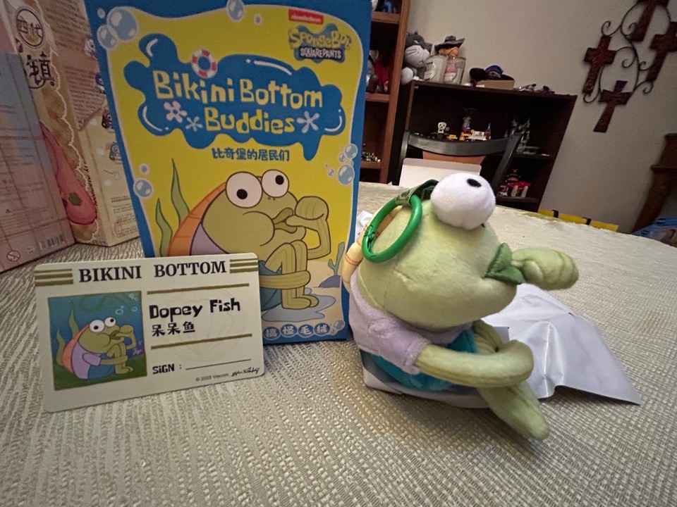 New POPMART SPONGEBOB Bikini Bottom Buddies Plush - Dopey Fish | eBay