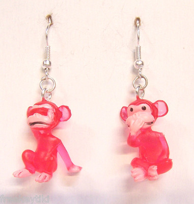 NEW Red Mini Funny Silly Goofy Cute Monkeys Apes Toys 1" Dangle ...