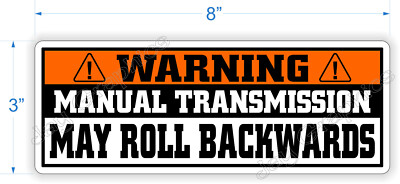Warning MANUAL TRANSMISSION Bumper Sticker Stick Shift Car Vinyl JDM ...