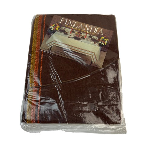 New Vintage Finlandia Table Cloth 60x88 Oval Kemp Beatley USA Brown ...