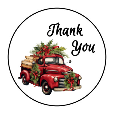 30 Holiday Christmas Thank you stickers, labels, tags, envelope seals ...