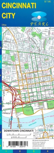 City Street Map of Cincinnati, Ohio, by Pearl Maps, Laminated | eBay