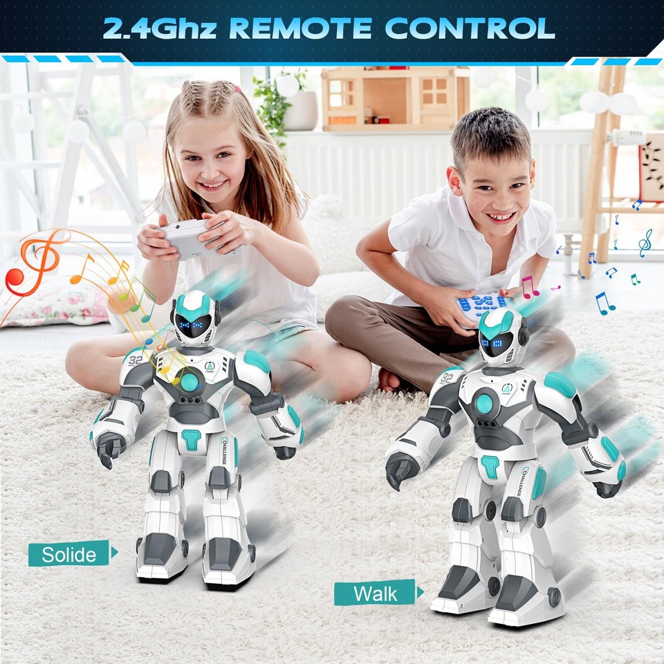 Rechargeable 15.4" Extra Large Remote Control Smart Robot Toy for Kids ...
