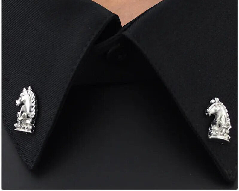 2 Horse Brooch Pins Chess Knights Collar Pin Suit’s Lapel Silver Tone ...